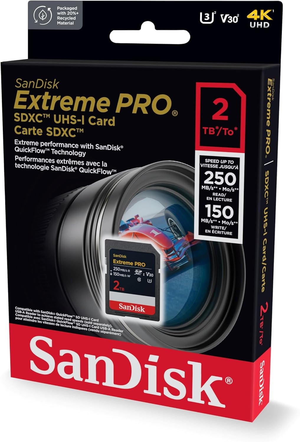 SanDisk 2TB Extreme PRO SDXC UHS-I Memory Card - Up to 250MBs - C10, U3, V30, 4K UHD, SD Card ...