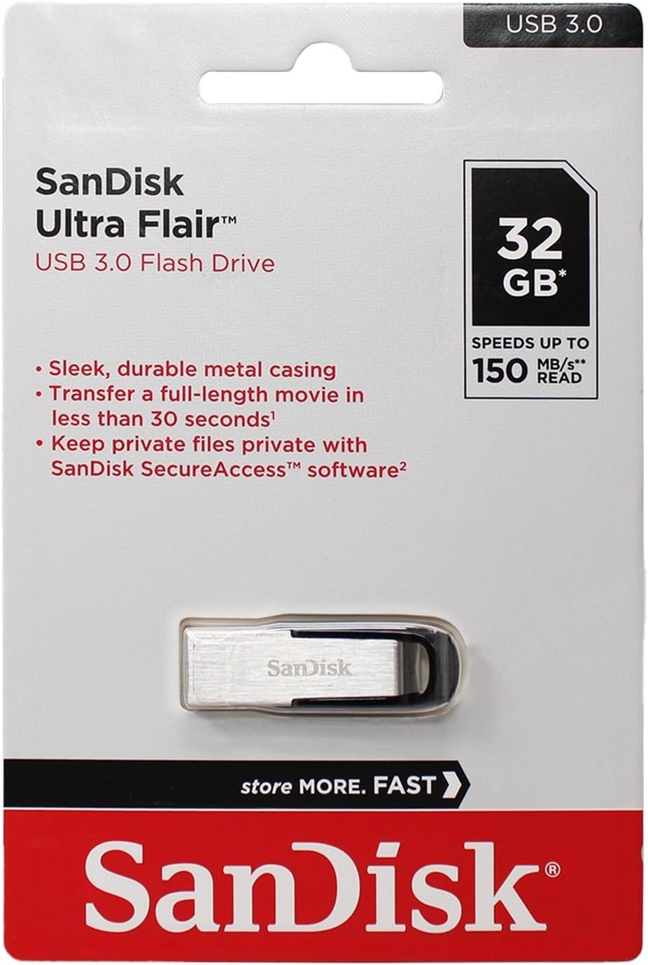 SanDisk 32GB Ultra Flair USB 3.0 Flash Drive - SDCZ73-032G-G46