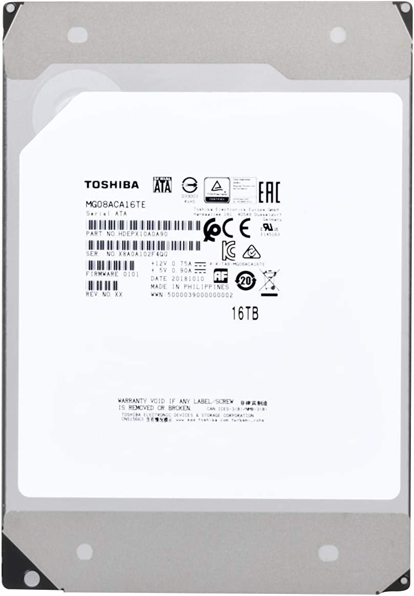 Toshiba 16TB Enterprise HDD SATA 6.0Gb/s 512e 7200 RPM 512MB Cache 3.5" Internal Hard Drive ...