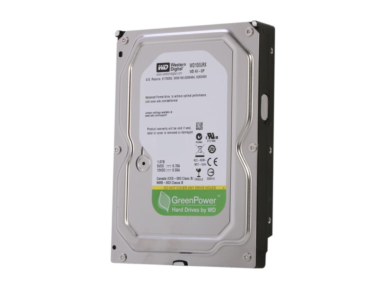 Western Digital AV-GP WD10EURX 1TB IntelliPower 64MB Cache SATA 6.0Gb/s 3.5" Internal Hard Drive ...